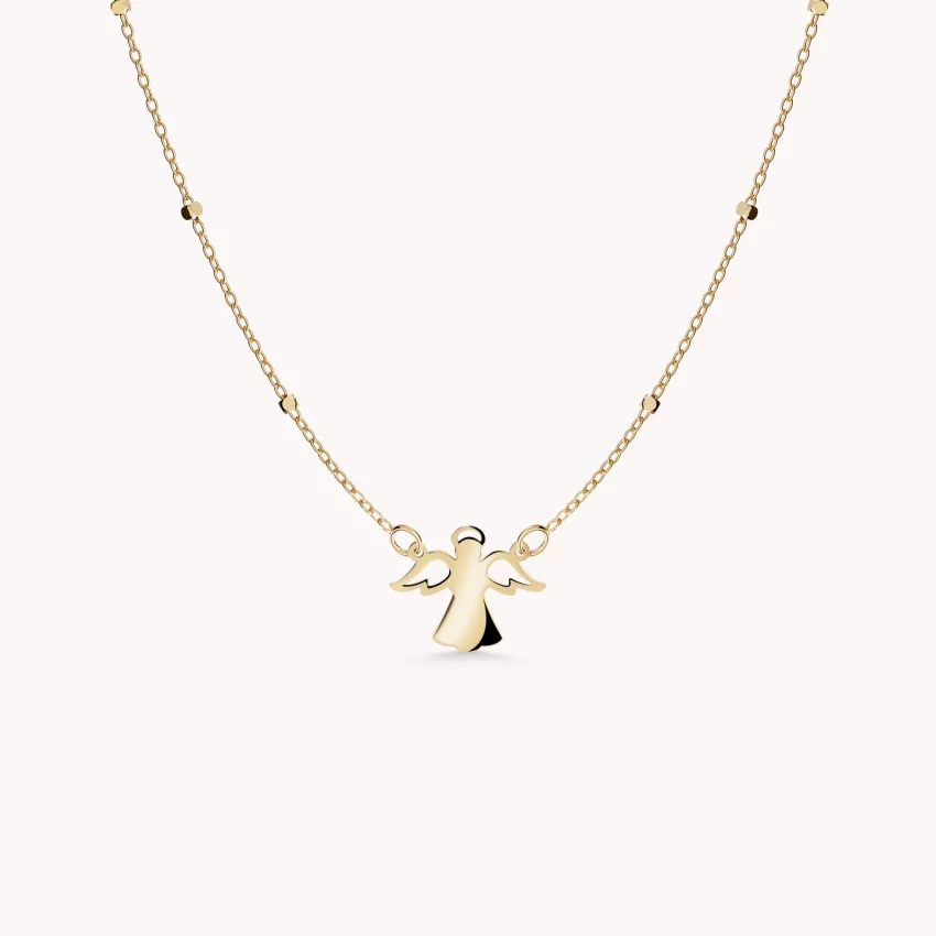 Zlatna ogrlica Anđeo s okruglim detaljima