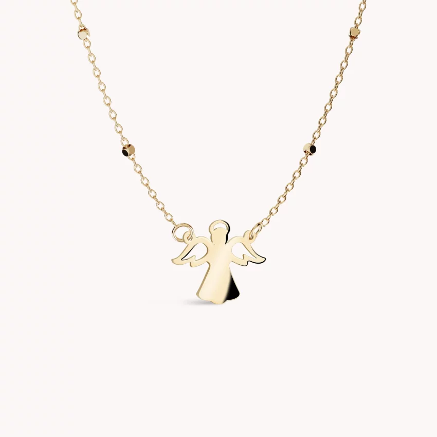 Zlatna ogrlica Anđeo s okruglim detaljima